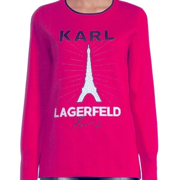 Karl Lagerfeld | Sweaters | Karl Lagerfeld Fuchsia Pink Eiffel Tower ...